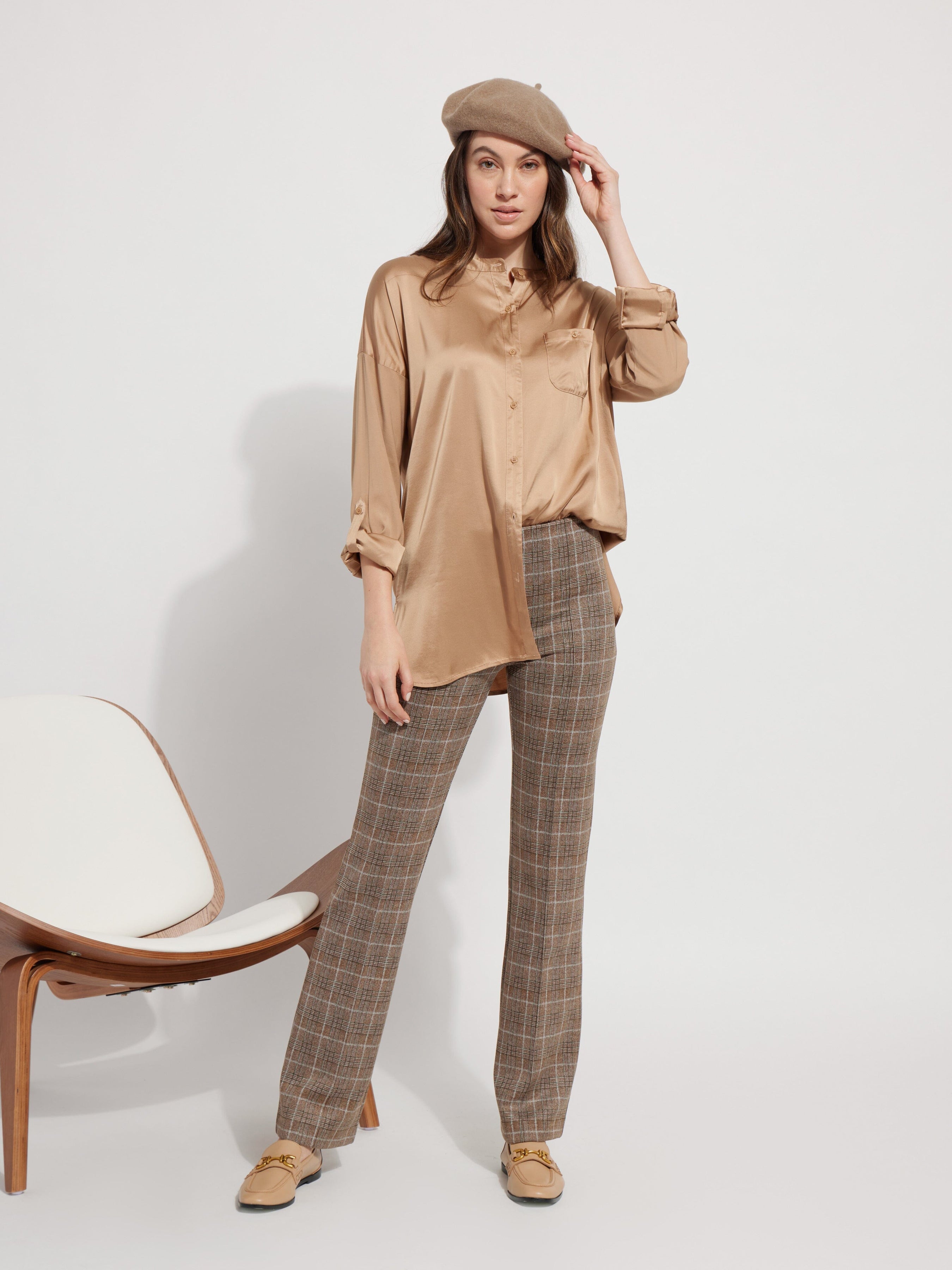 Elysse Pant - Cottage Plaid (33" Inseam) – LYSSÉ